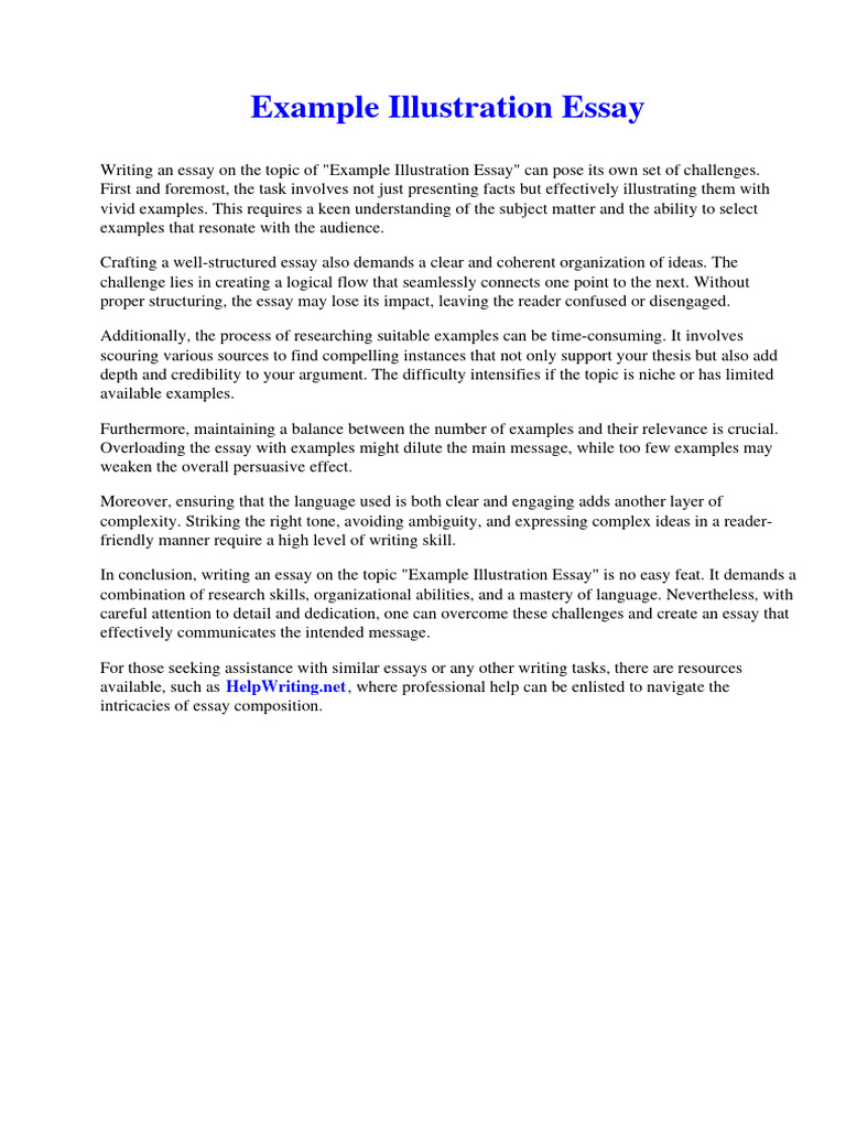 Example Illustration Essay | PDF | Essays | Credibility