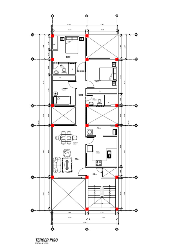 Plantas Columnas Tercer Piso | PDF