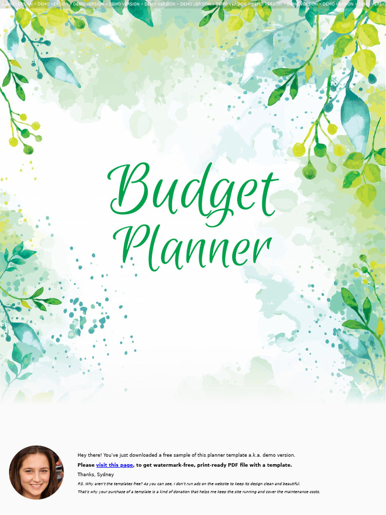 Budget Planner Floral Style-iPad X-Vertical | PDF Budget Planner Floral Style-iPad X-Vertical | PDF
