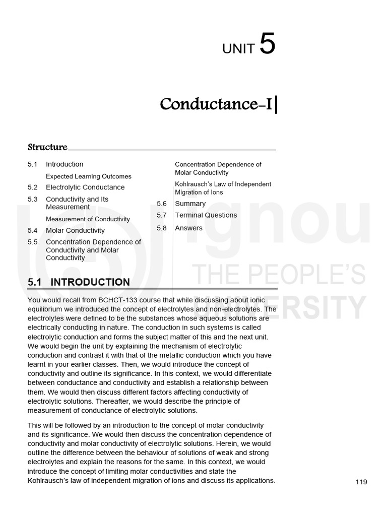 Unit 5 | PDF | Electrical Resistivity And Conductivity | Electrolyte