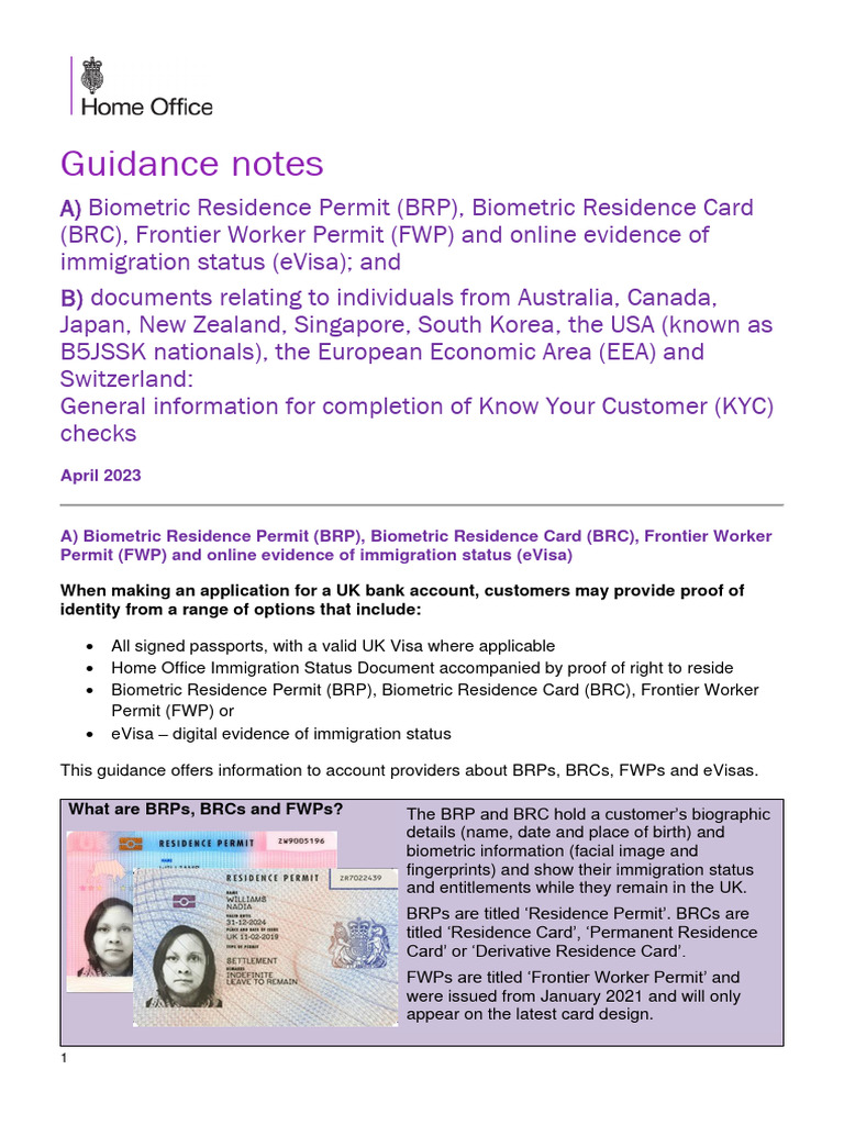 Guidance - Notes - For - KYC - April - 2023 ( | PDF | Cultural ...