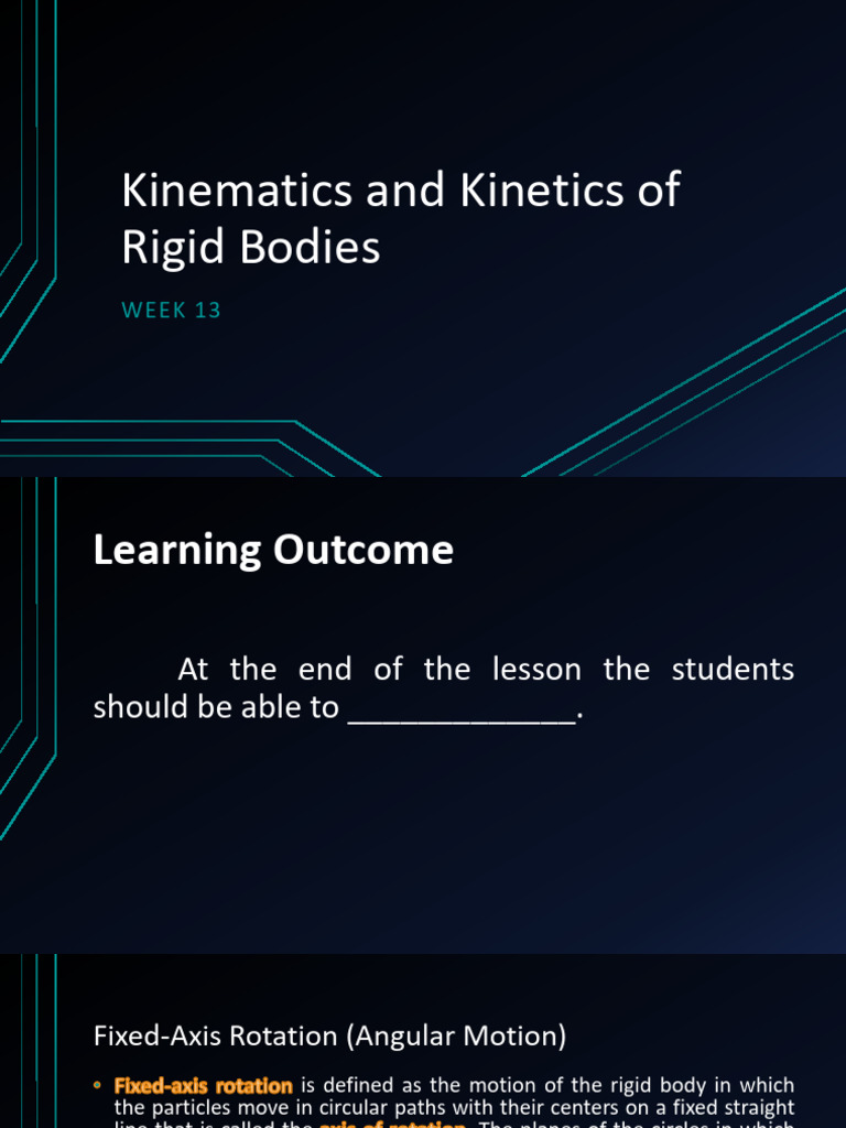 Lesson-11-Kinematics-and-Kinetics-of-Rigid-Bodies (1) | PDF | Rotation Around A Fixed Axis ...