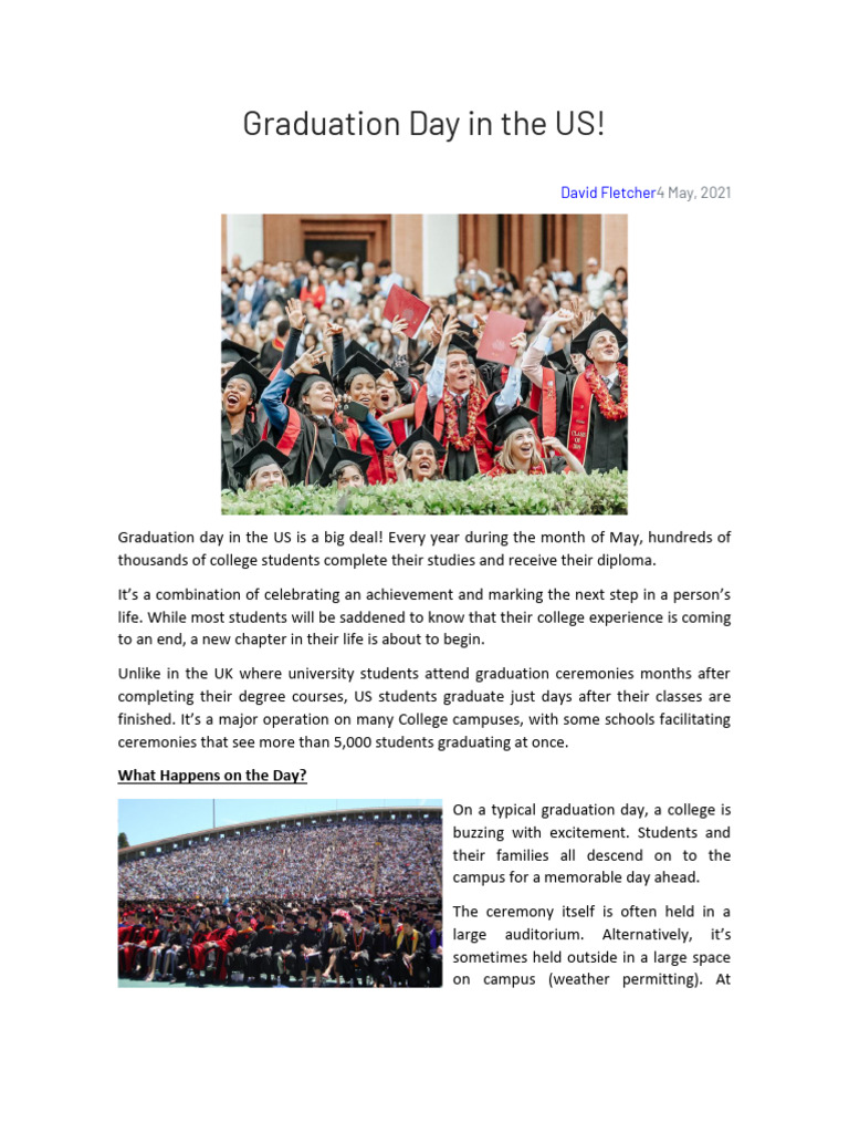 Graduation Day in The US | PDF | College | Academic Degree