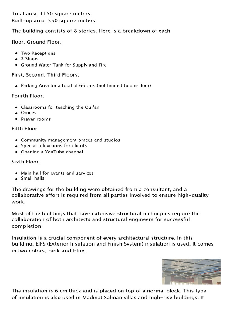 Total Area 1150 Square Meters Built-Up Area 550 Square Meters | PDF ...