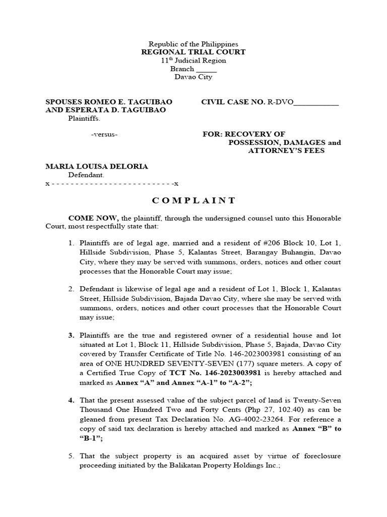 Recovery of Possession | Download Free PDF | Lawsuit | Public Law