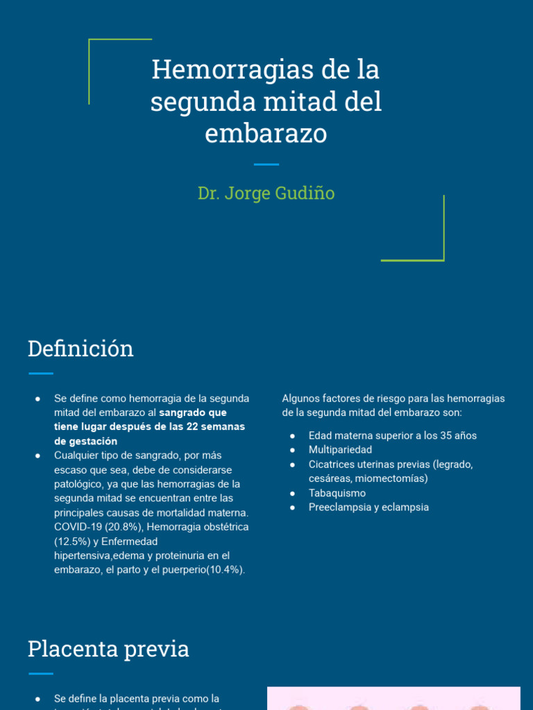 Hemorragias de La Segunda Mitad Del Embarazo | PDF | El embarazo | Parto