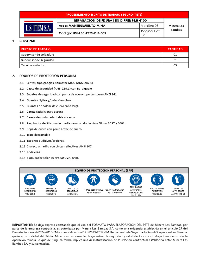 Reparación de Fisuras en Dipper P&H 4100 | PDF | Soldadura | Construcción