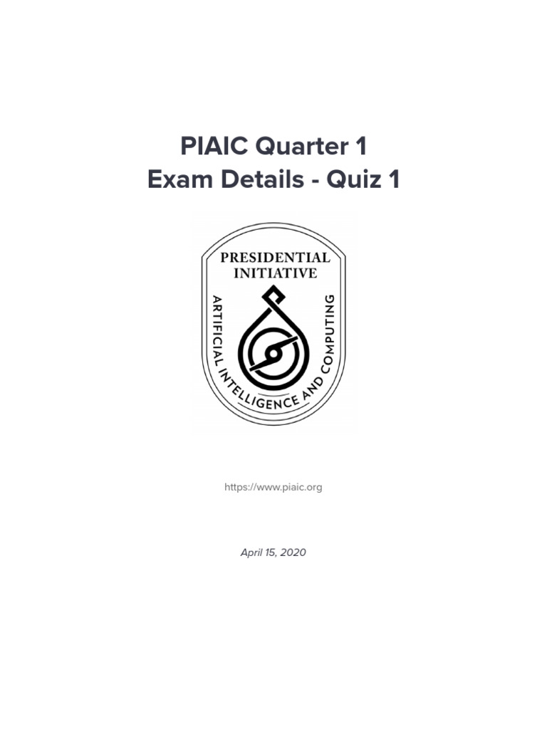 PIAIC - Q1 - Exam Information | PDF | Artificial Intelligence | Intelligence (AI) & Semantics
