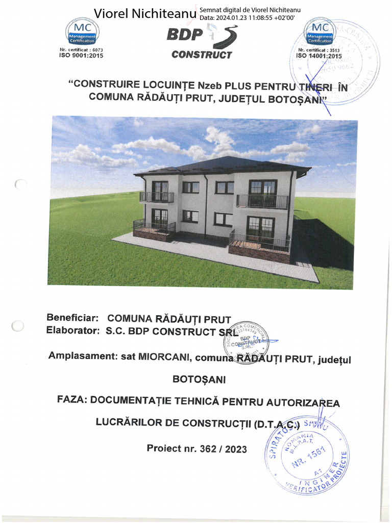 10 DTAC - Locuinte Radauti Prut-Semnat | PDF
