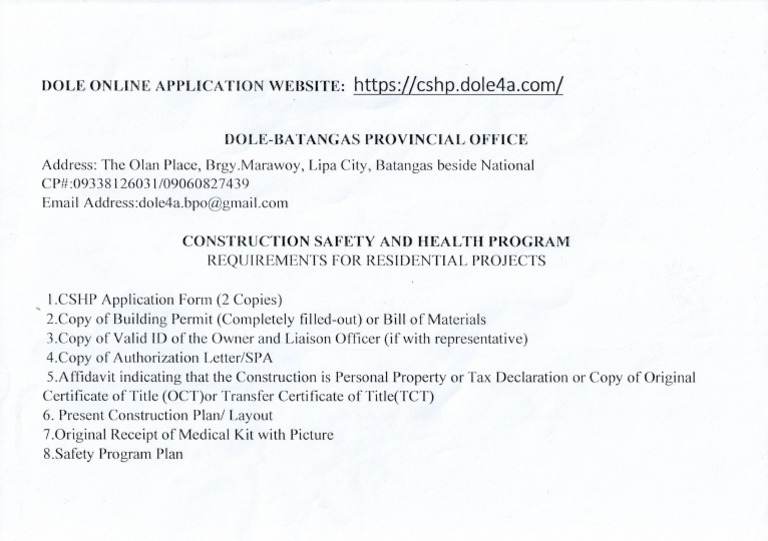 Requirements For Residential Projects - Dole | PDF