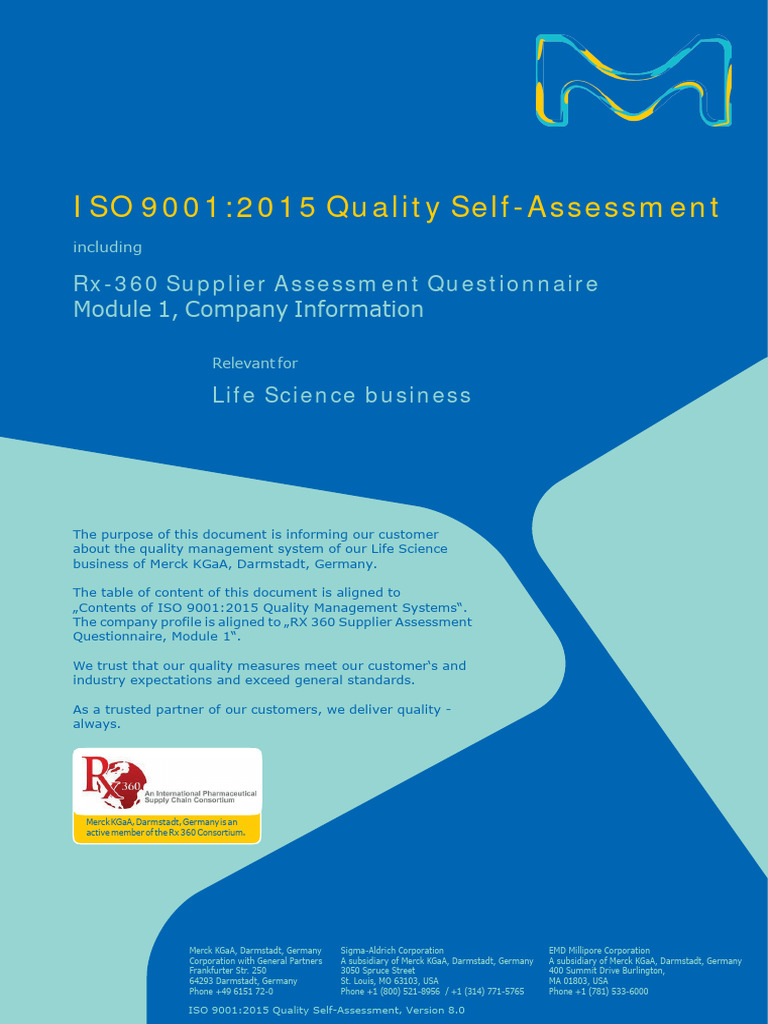 Rx-360 Supplier Assessment Overview | PDF | Quality Management System ...