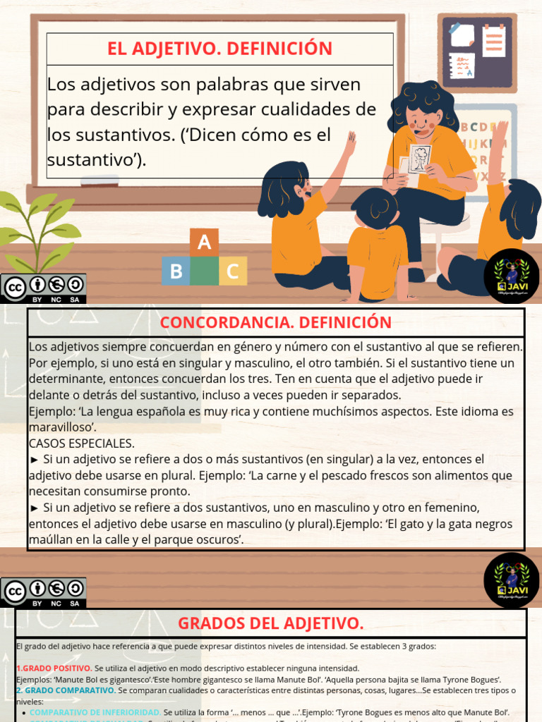 Los Adjetivos Siempre Concuerdan en Género y Número Con El Sustantivo ...