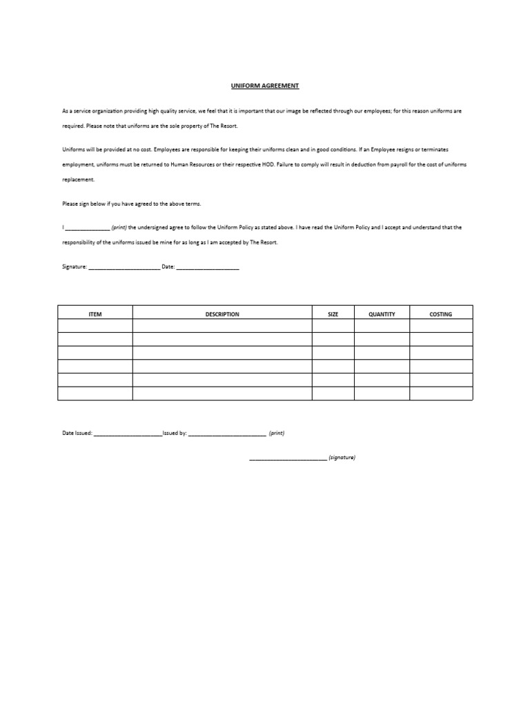 Uniform Agreement | PDF