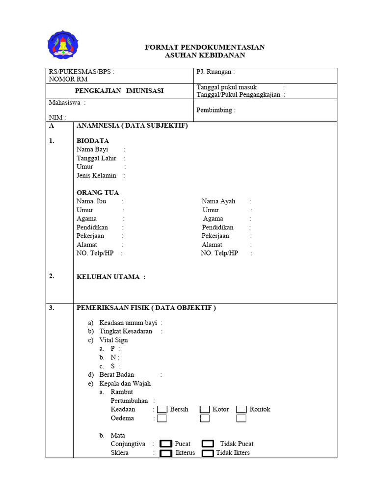 Format Askeb BBL Imunisasi | PDF