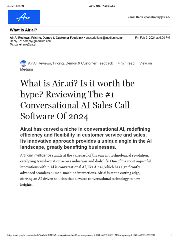 What Is Air - Ai? | PDF | Artificial Intelligence | Intelligence (AI ...