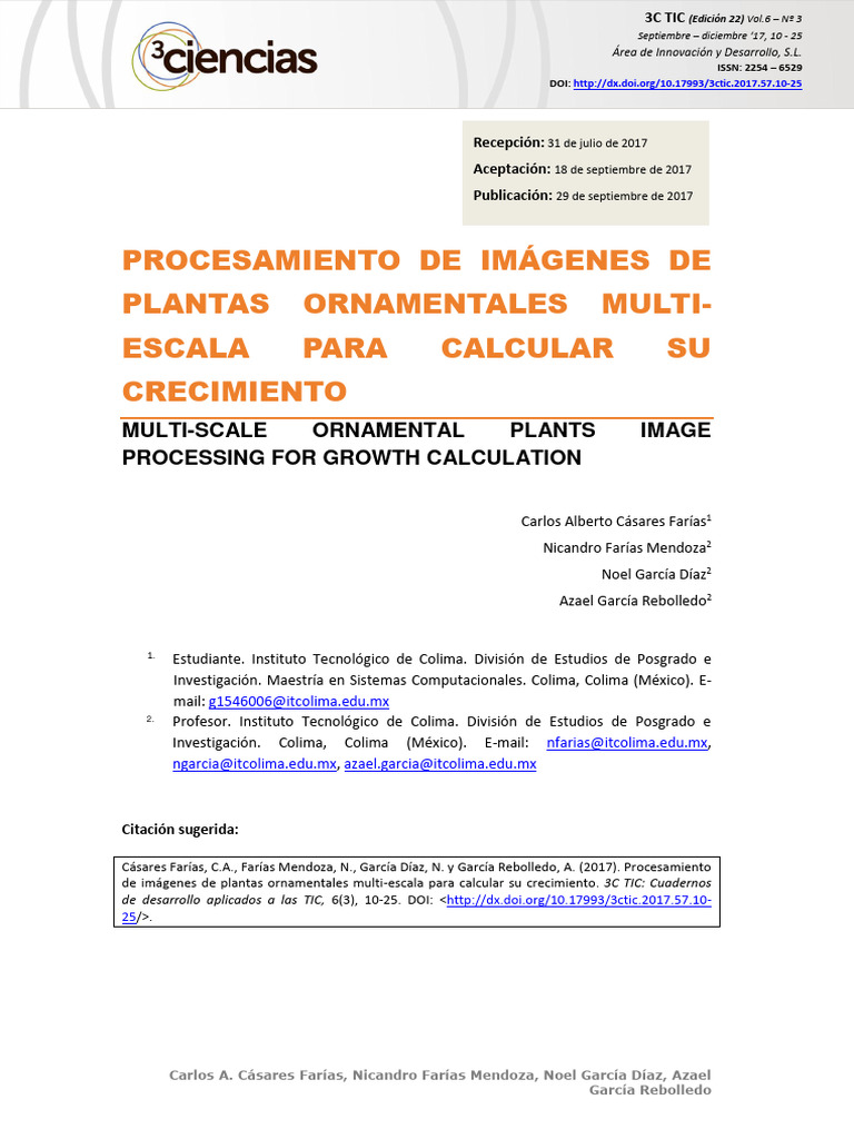 Procesamiento de Imágenes de Plantas Ornamentales Multi-Escala para ...