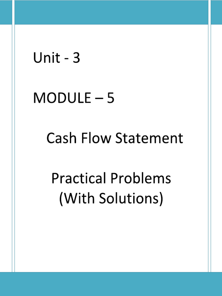 Problems On Cashflow Statement | PDF