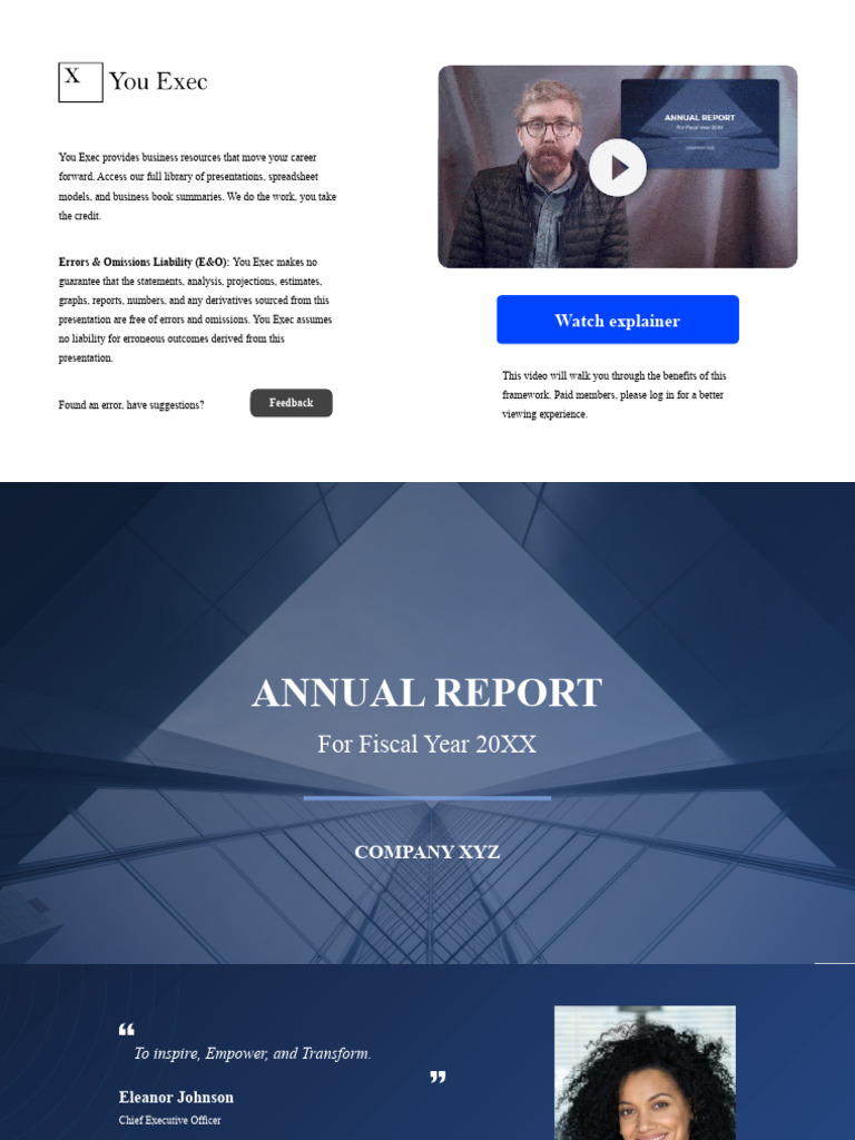 Company XYZ Annual Report Overview | PDF | Performance Indicator ...