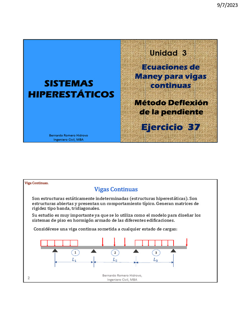 Microsoft PowerPoint - 2023-04-17 SH U3 1 Vigas Pendiente-Deflexión Teoría - T | Descargar ...