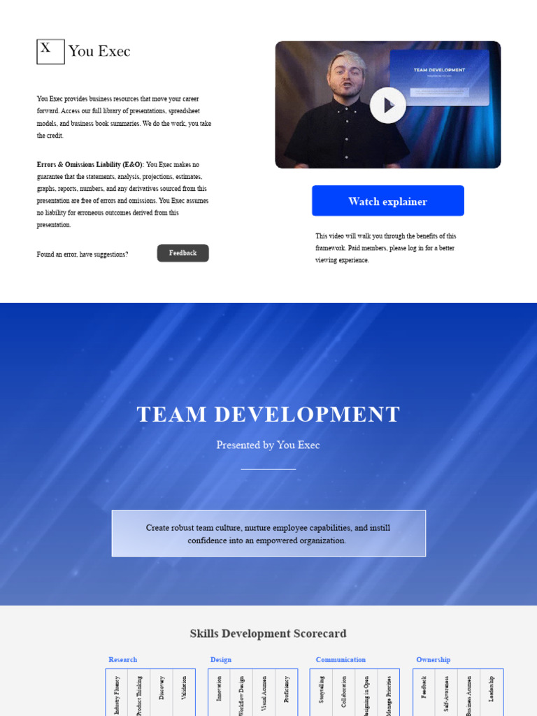 Team Development Framework Overview | PDF | Mentorship | Leadership