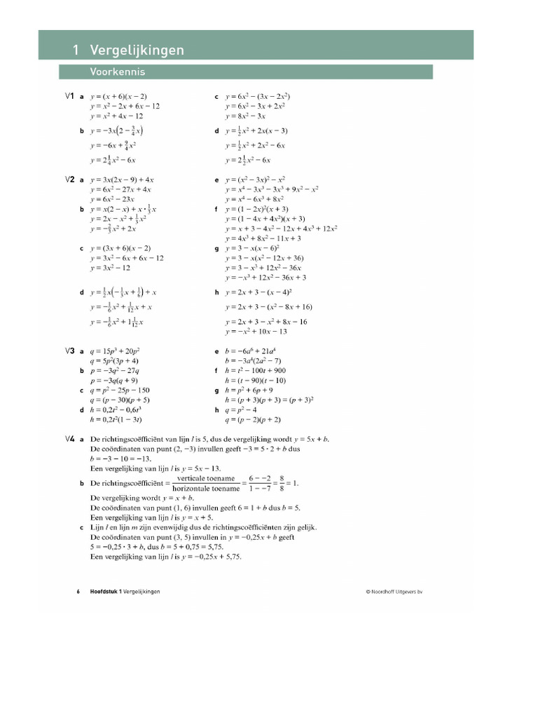 4V WB H1 Uitwerkingen 12e Editie Moderne Wiskunde | PDF
