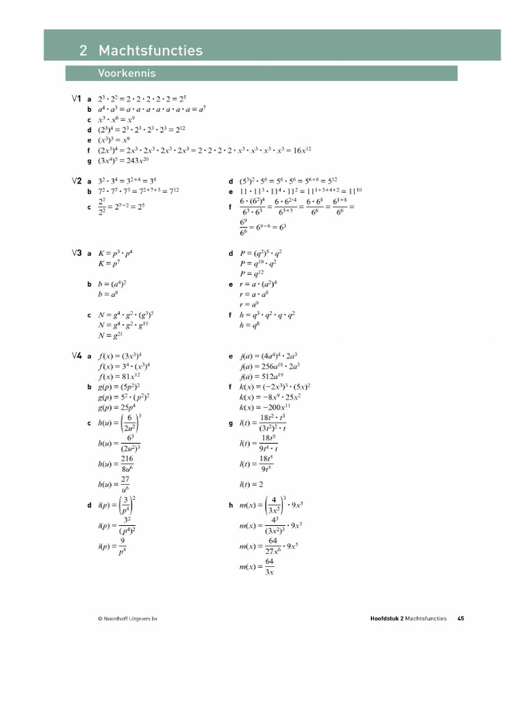 4V WB H2 Uitwerkingen 12e Editie Moderne Wiskunde | PDF