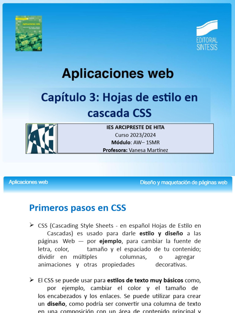 Tema 3 - CSS (Aweb) | PDF | HTML | Desarrollo web