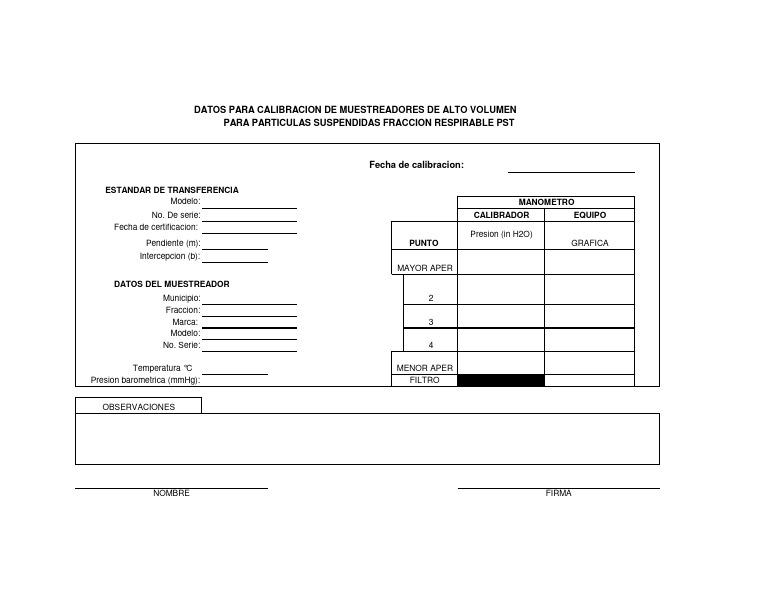 Hoja de Calibración PST | PDF