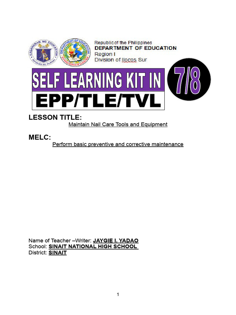 2.template For Self Learning Kit | PDF | Disinfectant | Sterilization (Microbiology)