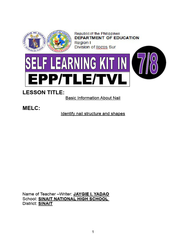 3.template For Self Learning Kit | PDF | Nail (Anatomy) | Hand