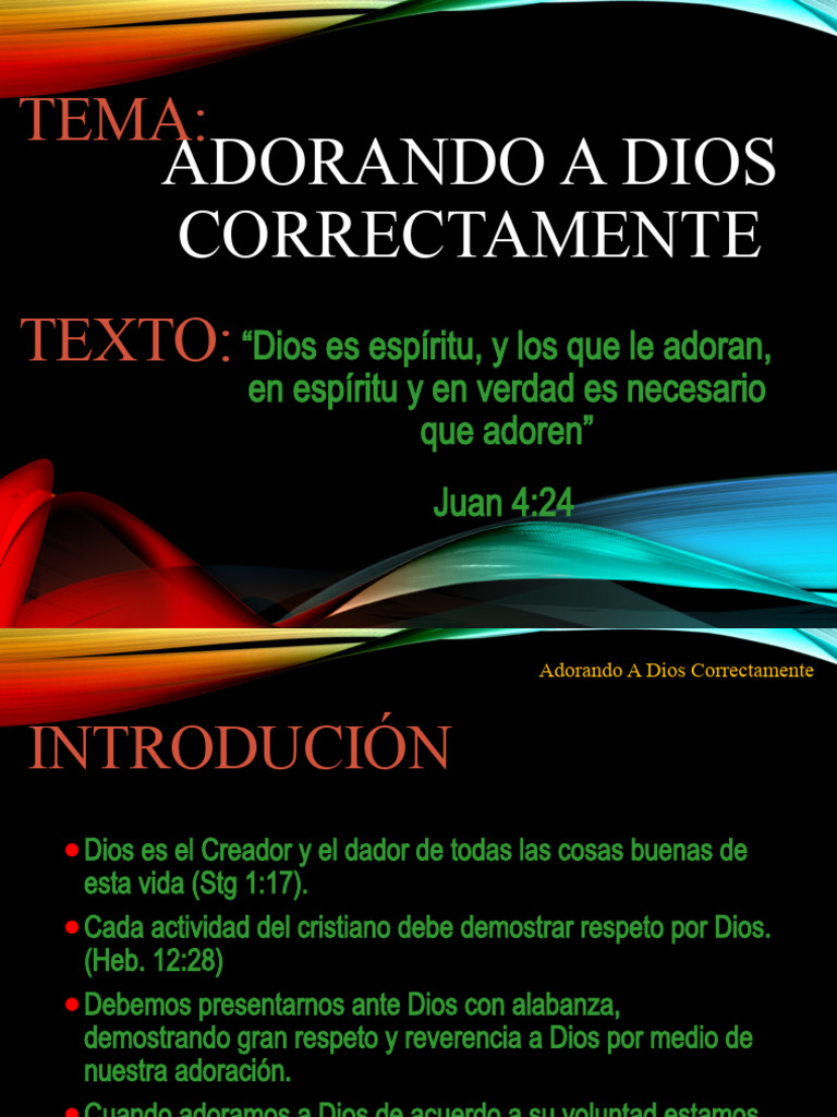 Adorando A Dios Correctamente | PDF | Concepciones de dios | Creencia religiosa y doctrina