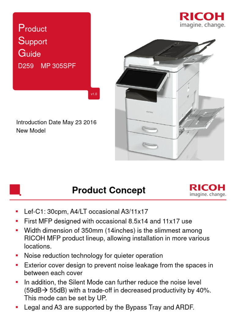 D259 Product Support Guide | PDF | Printer (Computing) | Computer Network