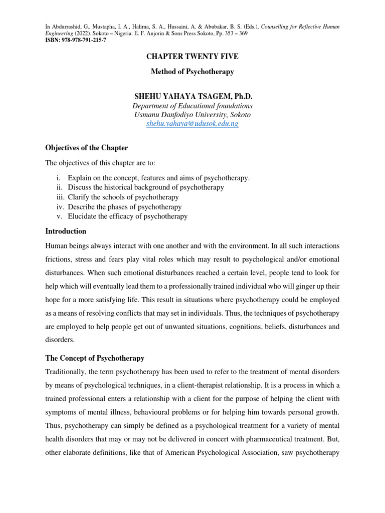 Method of Psychotherapy | PDF | Psychotherapy | Psychoanalysis
