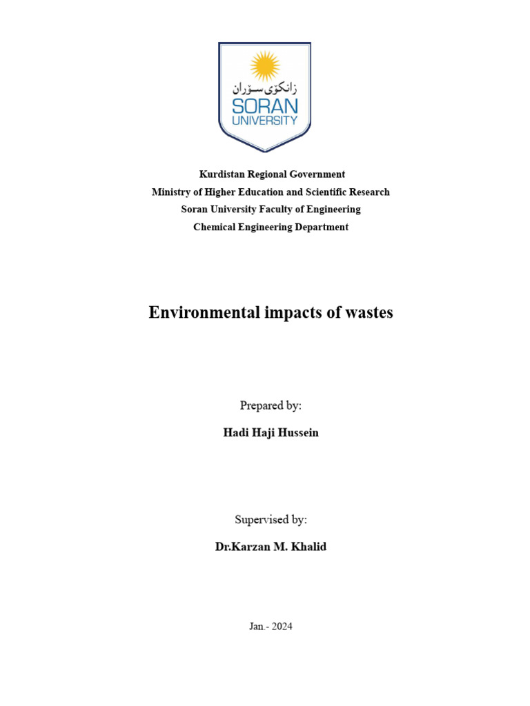 Hadi H.hussein | PDF | Waste | Hazardous Waste