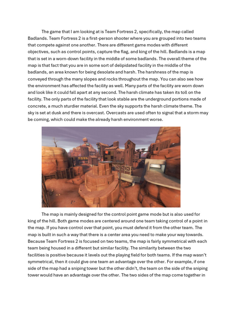 Team Fortress 2: Badlands Map Overview | PDF | History