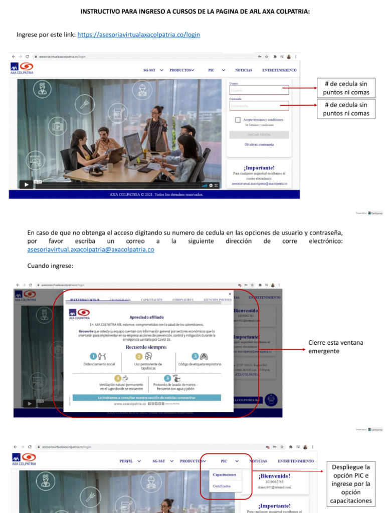 Instructivo Ingreso A AXA Virtual | PDF