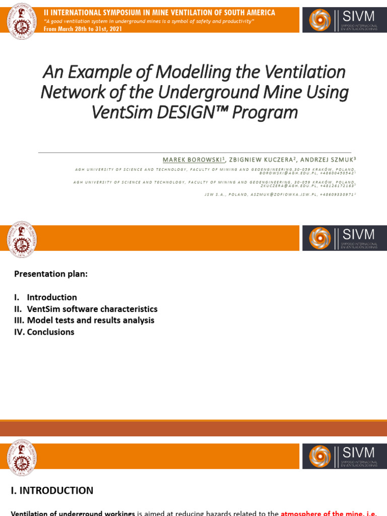 An Example of Modelling The Ventilation Network of The Underground Mine ...