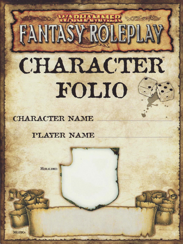 WFRP 2e - Character Folio (2006) | PDF