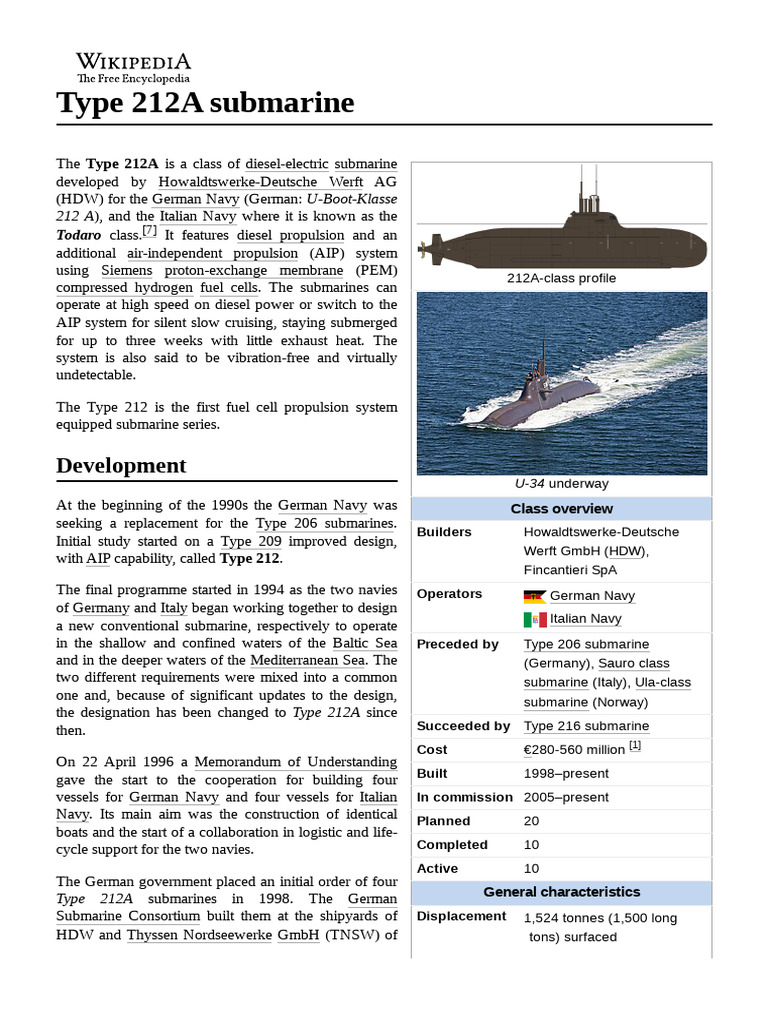 Type 212A Submarine | PDF | Watercraft | Warships