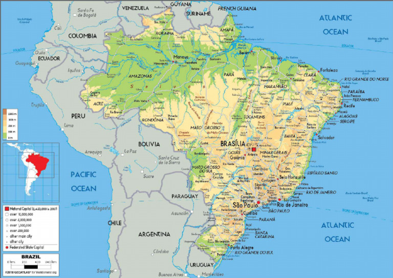Brazil Physical Map | PDF