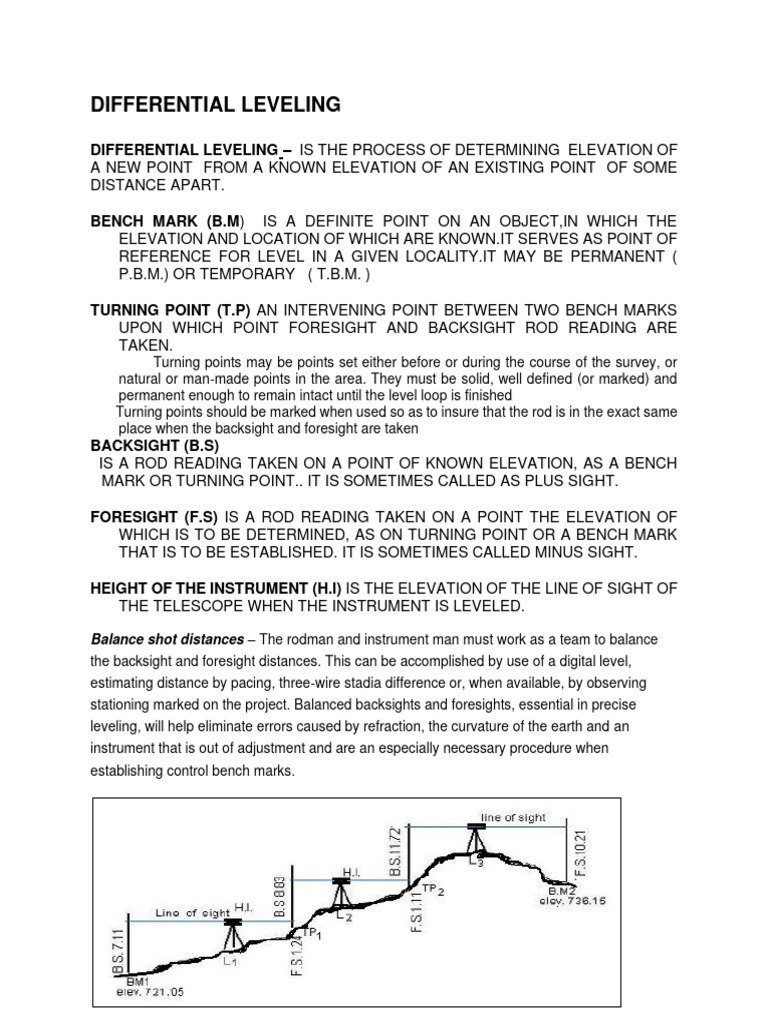 Differential Leveling Techniques Explained | PDF | Science | Metrology