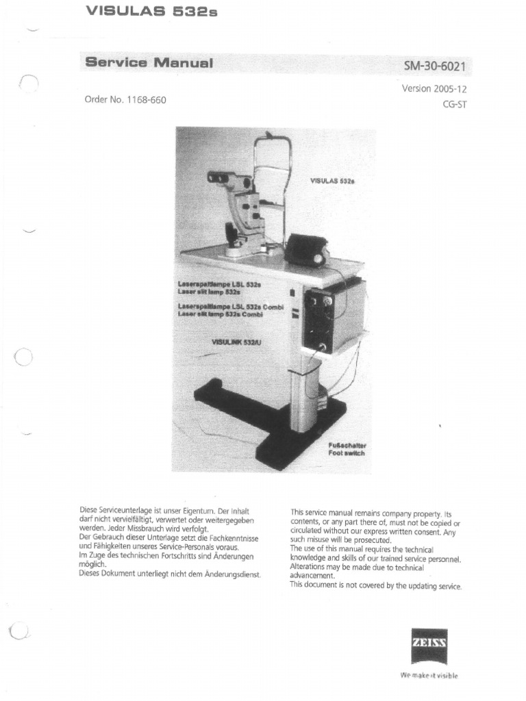 Visulas 532s Service Manual Part 1 | PDF