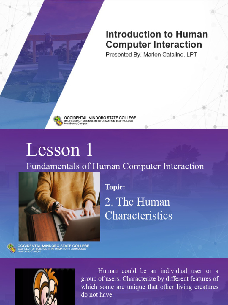 Introduction To Human-Computer Interaction Lesson 1, Topic 2 | PDF ...