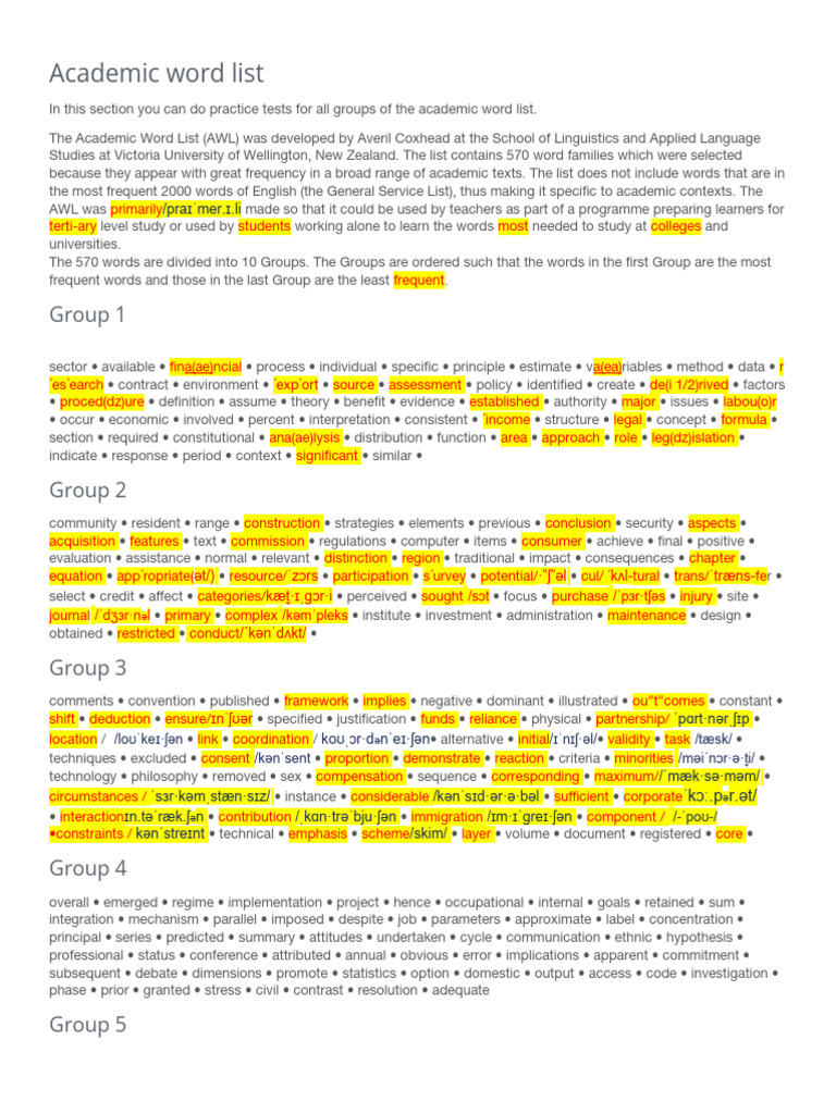Academic Word List | Download Free PDF | Theory | Childbirth