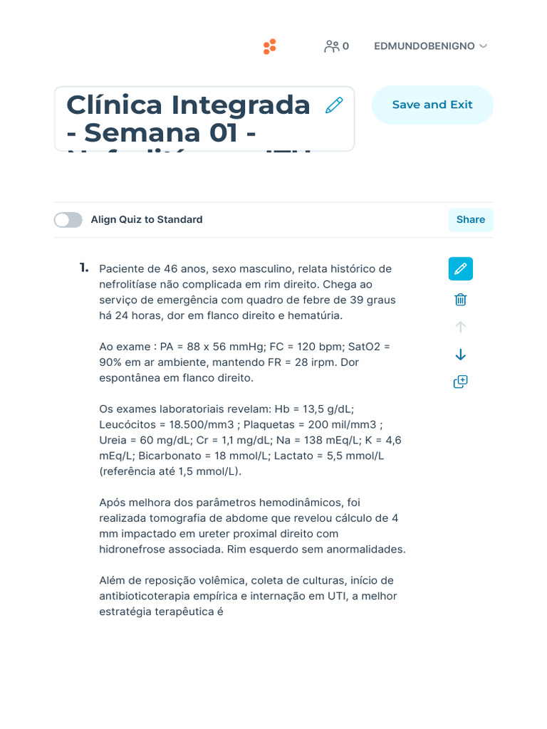 Gabarito Semana 01 | PDF | Rim | Especialidades médicas