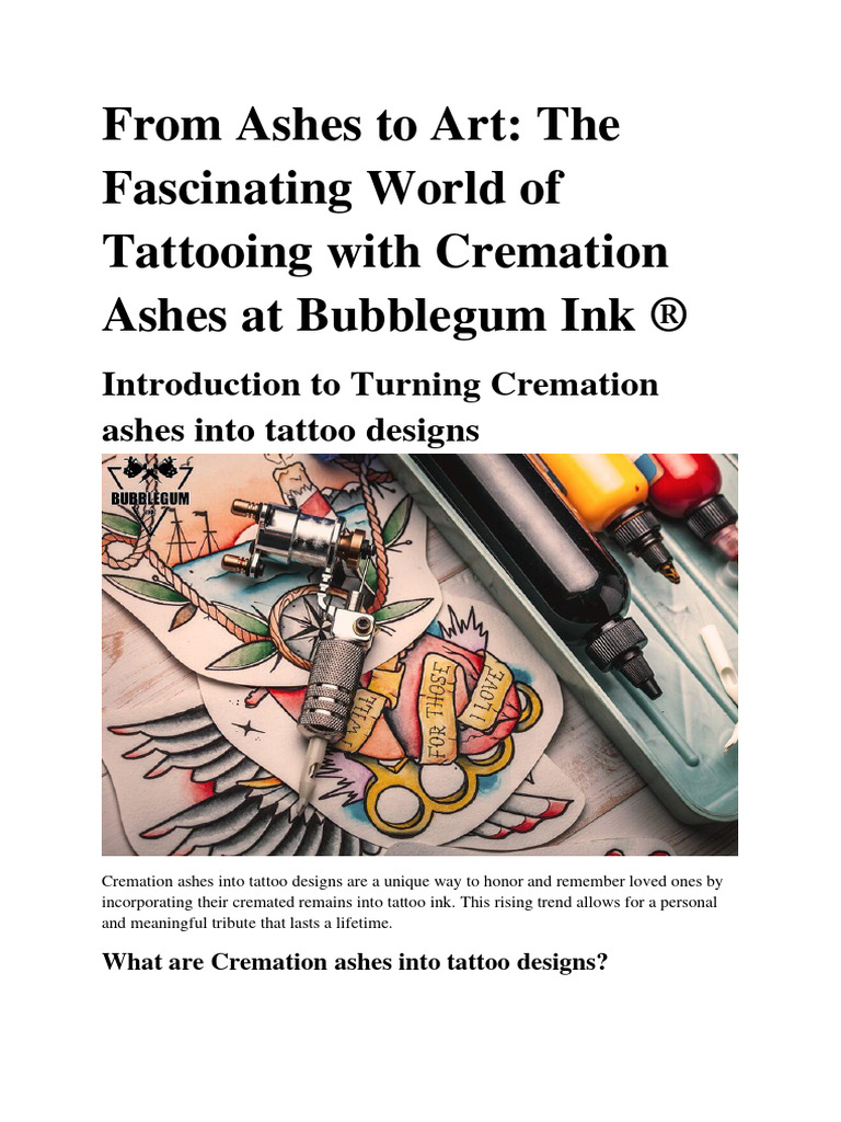 Ashes Into Tattoo Pdf Tattoo Cremation