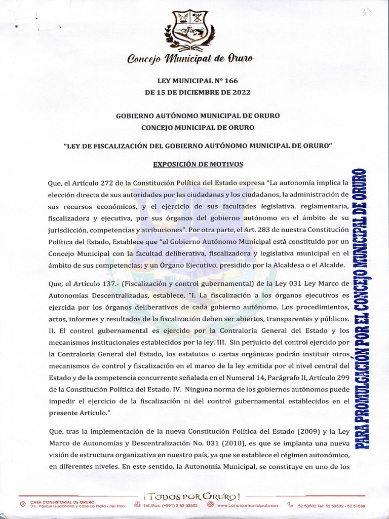 Ley de Fisacalizacio. GAMO | PDF