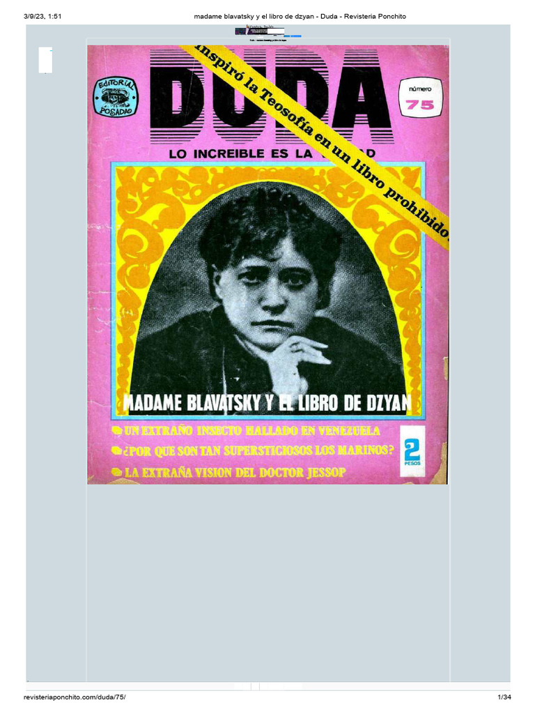 75 madame blavatsky y el libro de dzyan - Duda - Revisteria Ponchito ...
