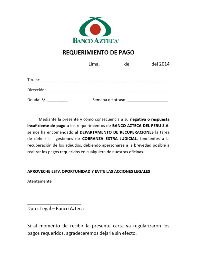 Requerimiento de Pago | PDF