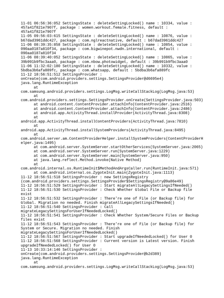 Settingsprovider | PDF | Java (Programming Language) | Backup